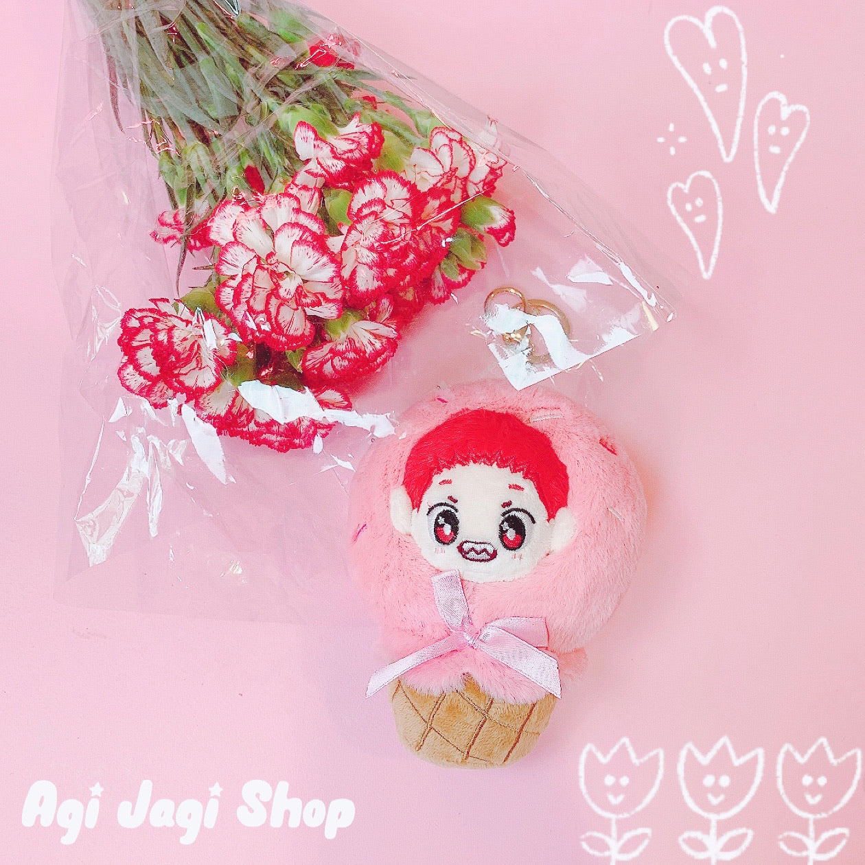 Red Raspberry Ice Cream Plushie Keychain – Agi Jagi Shop